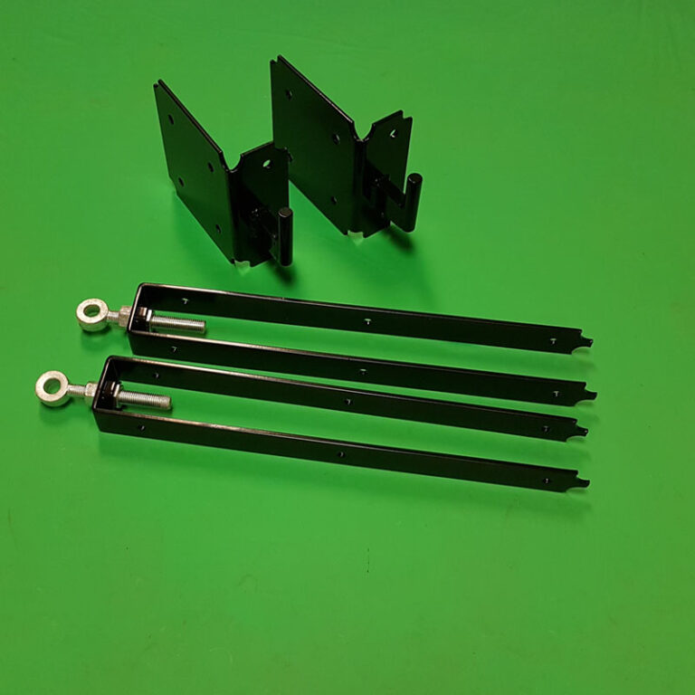 In-Line Hinges With 2 LH Corner Plates Black – Gates and Accessories